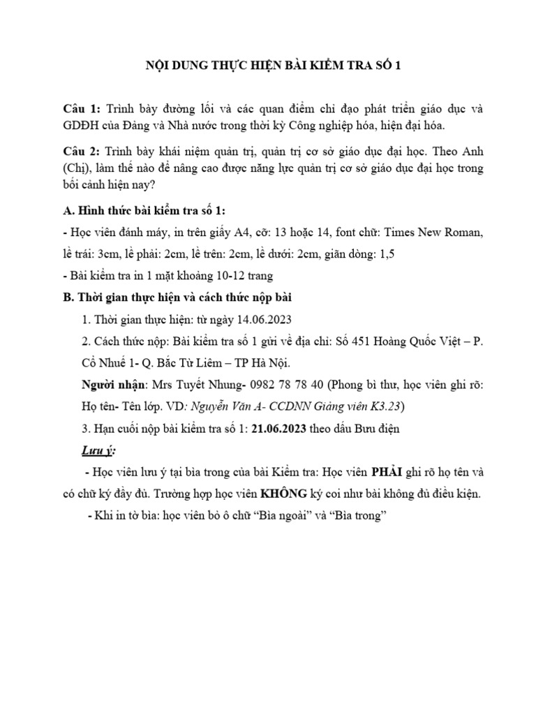 Noi Dung Bai Ktra 1 | PDF