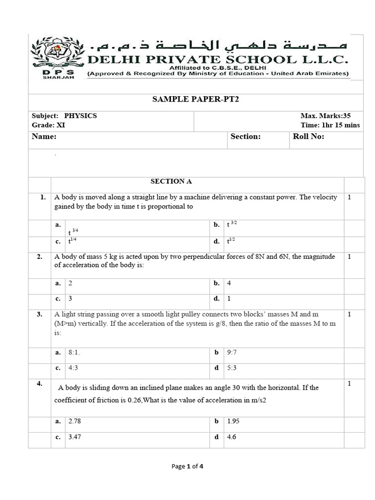 SP-PT2 - QP | PDF | Newton's Laws Of Motion | Collision