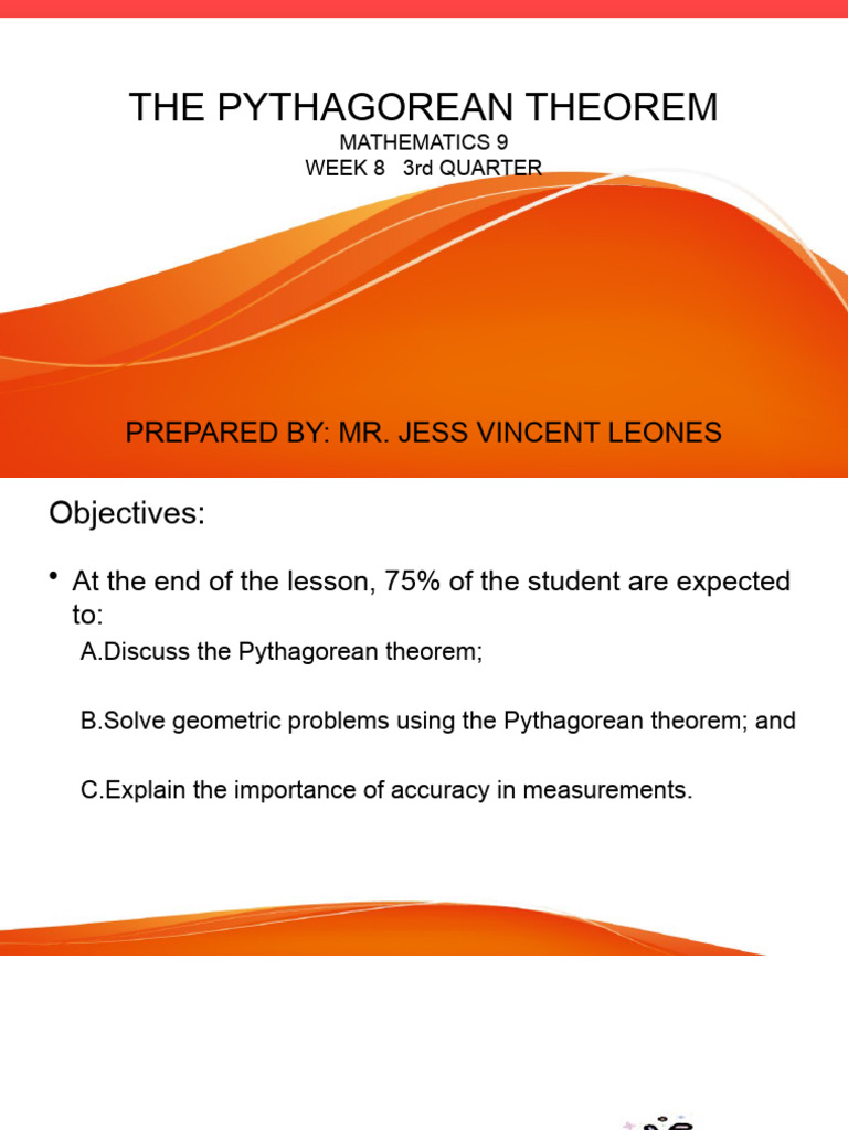 The Pythagorean Theorem Demo Jvl Pdf Triangle Elementary Mathematics