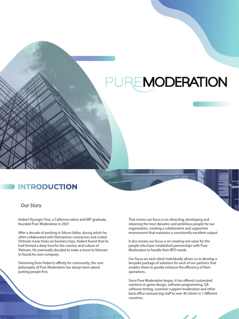 Pure+Moderation Brochure+General+2020+ | PDF | Outsourcing | Artificial ...