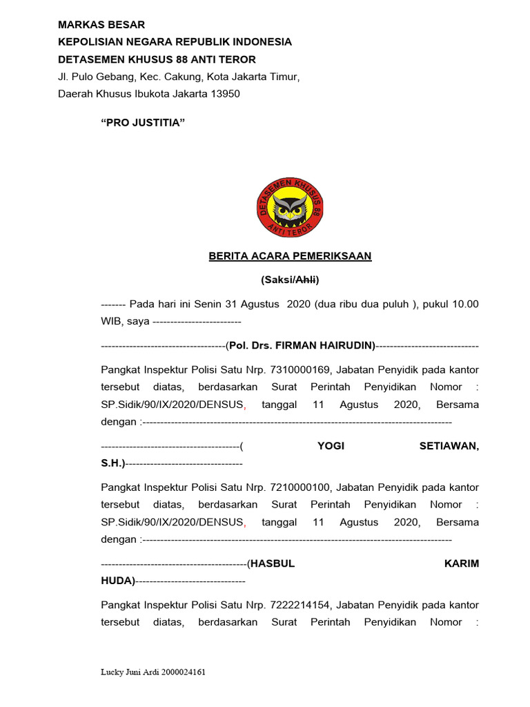 38.bap Saksi 2 (Fix) | PDF