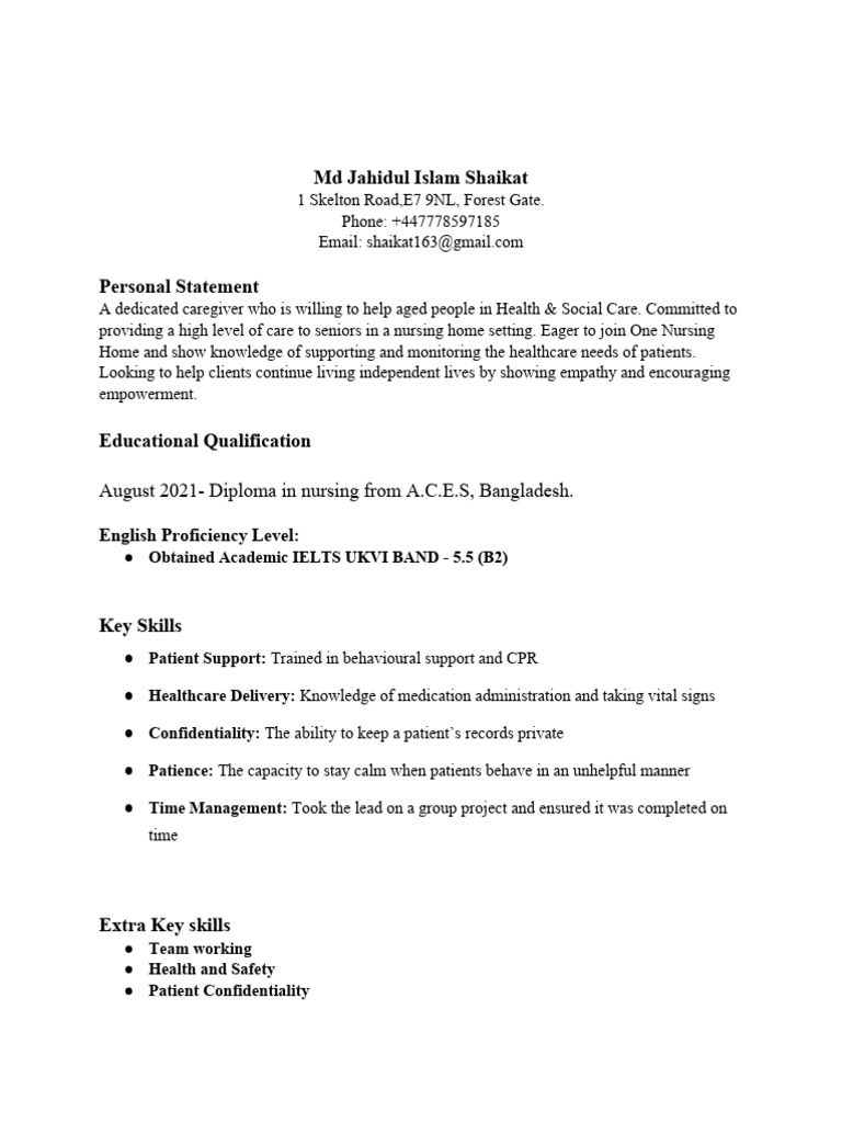 Document (1) Shaikat CV 2 | PDF