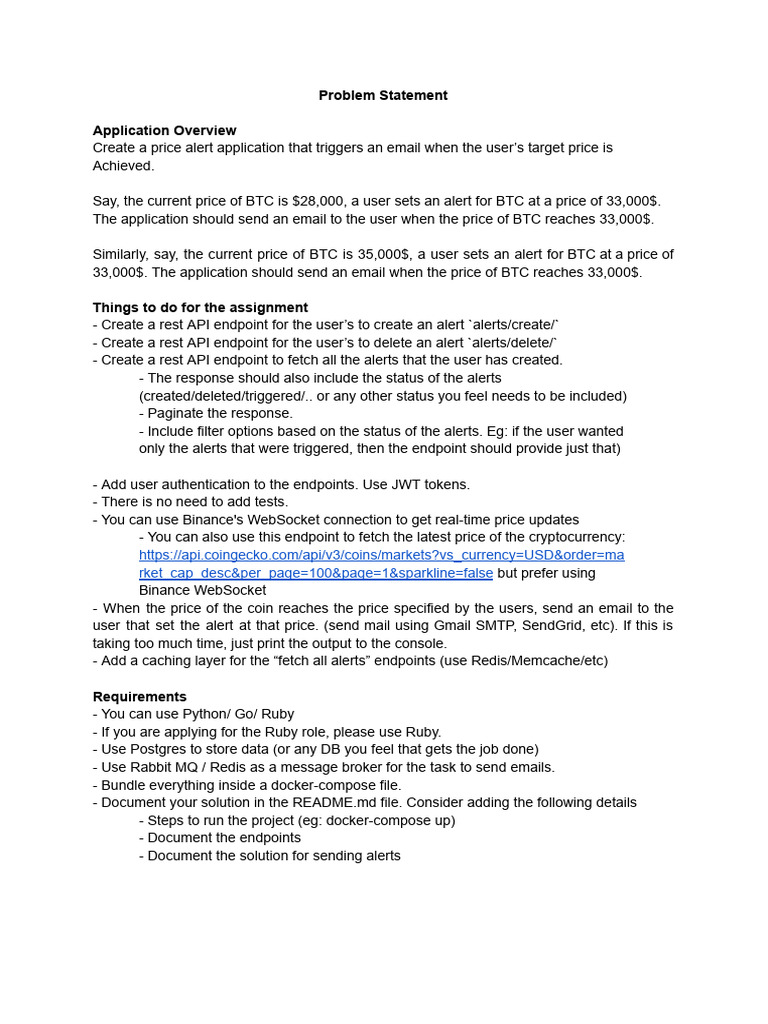 Backend Task - Internship - Tanx - Fi | PDF | Bitcoin | Information Technology