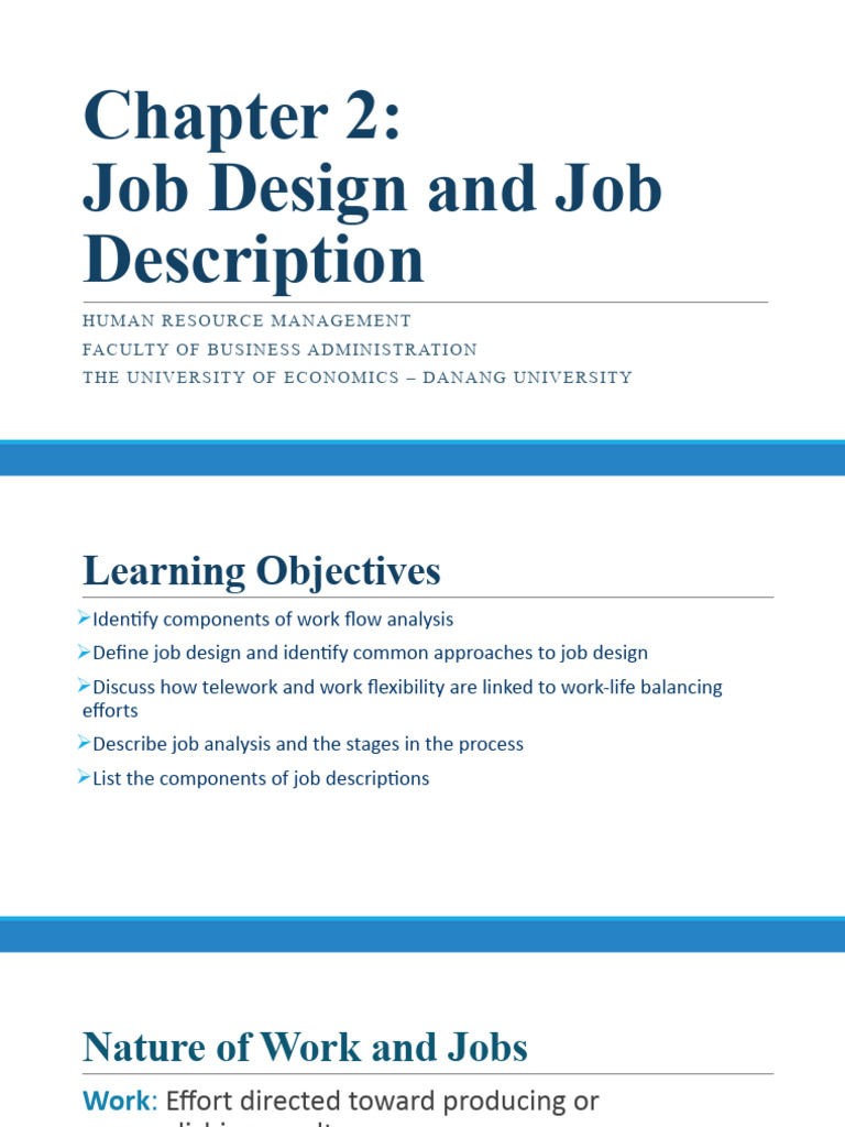 Chapter 2 Job design and Job Analysis | PDF | Competence (Human Resources) | Employment