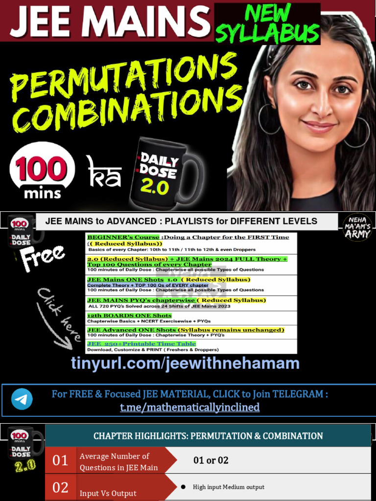 2.0 JEE (MAIN) P&C (New Syllabus) | PDF | Permutation | Numbers
