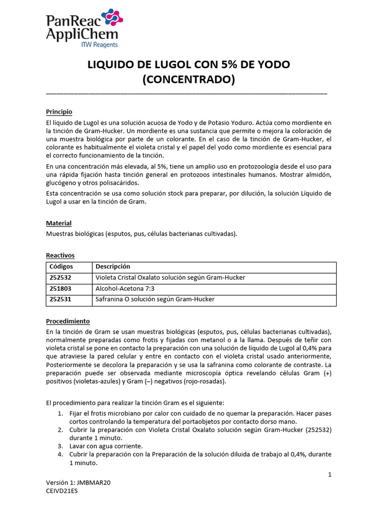 Ce Ivd Instructions CEIVD21 Es | PDF | Tinción | Química