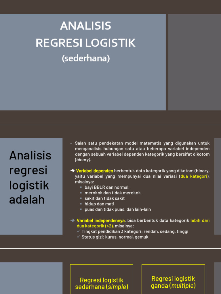 Analisis Regresi Logistik Sederhana - Bivariat - 18 Agust 23 | PDF