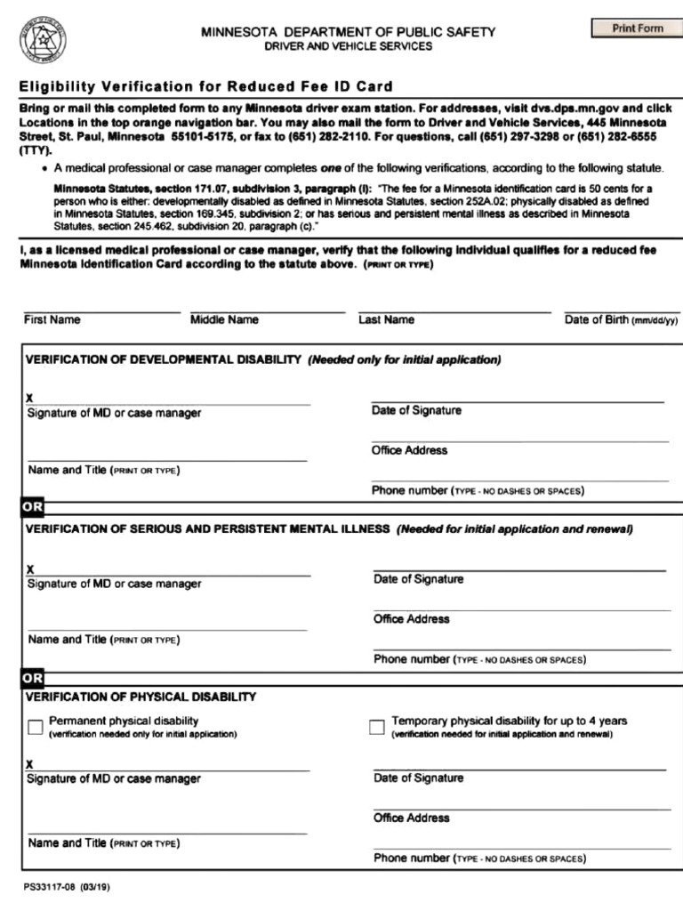 Reduced Fee ID Card Eligibility Verification | PDF | Identity Document