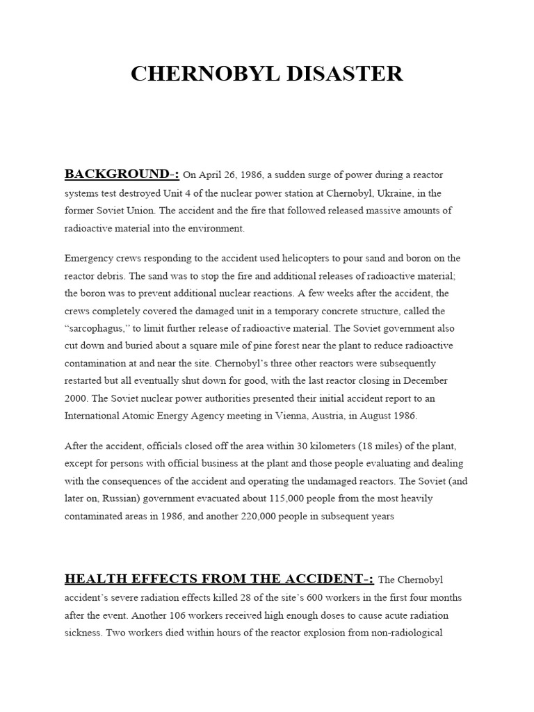 Evs Project | PDF | Radioactive Contamination | Chernobyl Disaster