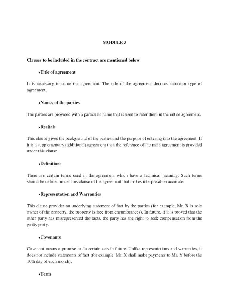 Essential Contract Clauses Explained | PDF | Payments | Private Law
