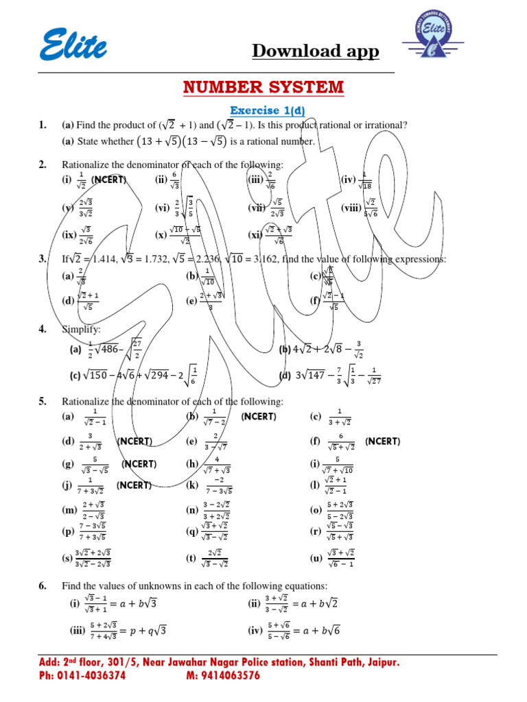 Number Systems 4 E Pdf Mathematical Objects Complex Analysis 