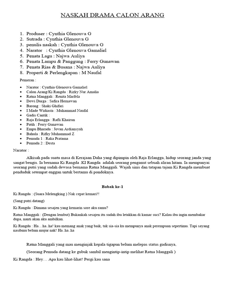 Drama Calon Arang 2 | PDF