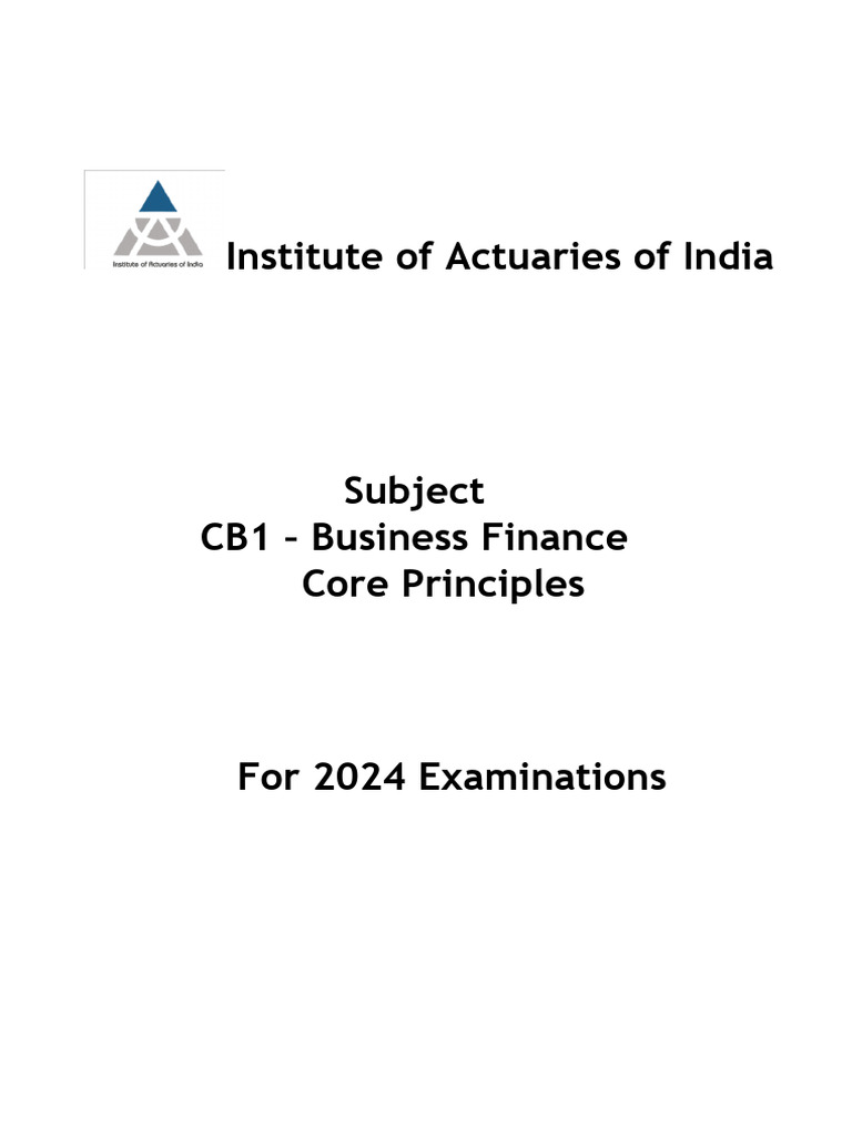 IAI CB1 Syllabus 2024 | PDF | Stocks | Financial Capital