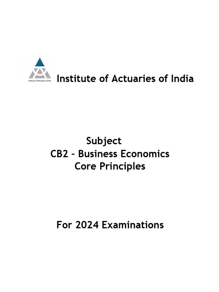 CB2 Business Economics Syllabus 2024 | PDF | Profit (Economics) | Macroeconomics
