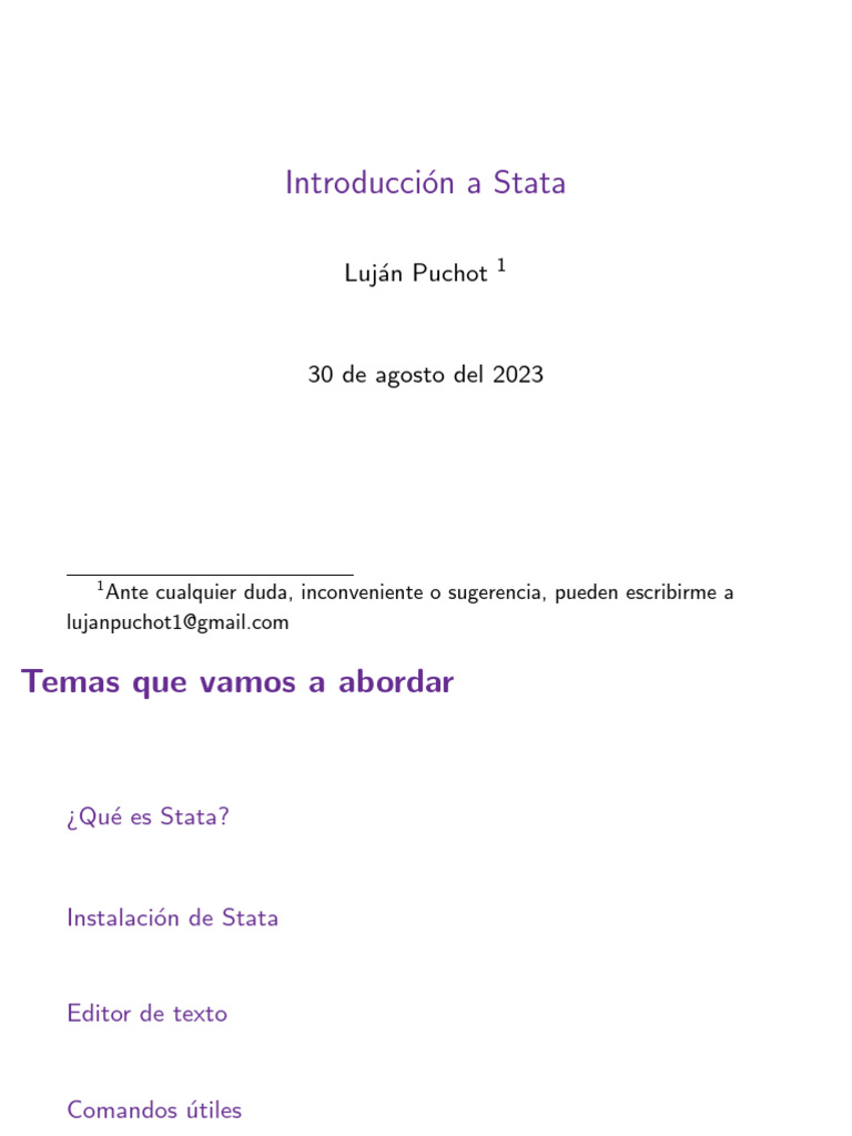 Introducción A Stata | PDF | Archivo de computadora | Programa de computadora
