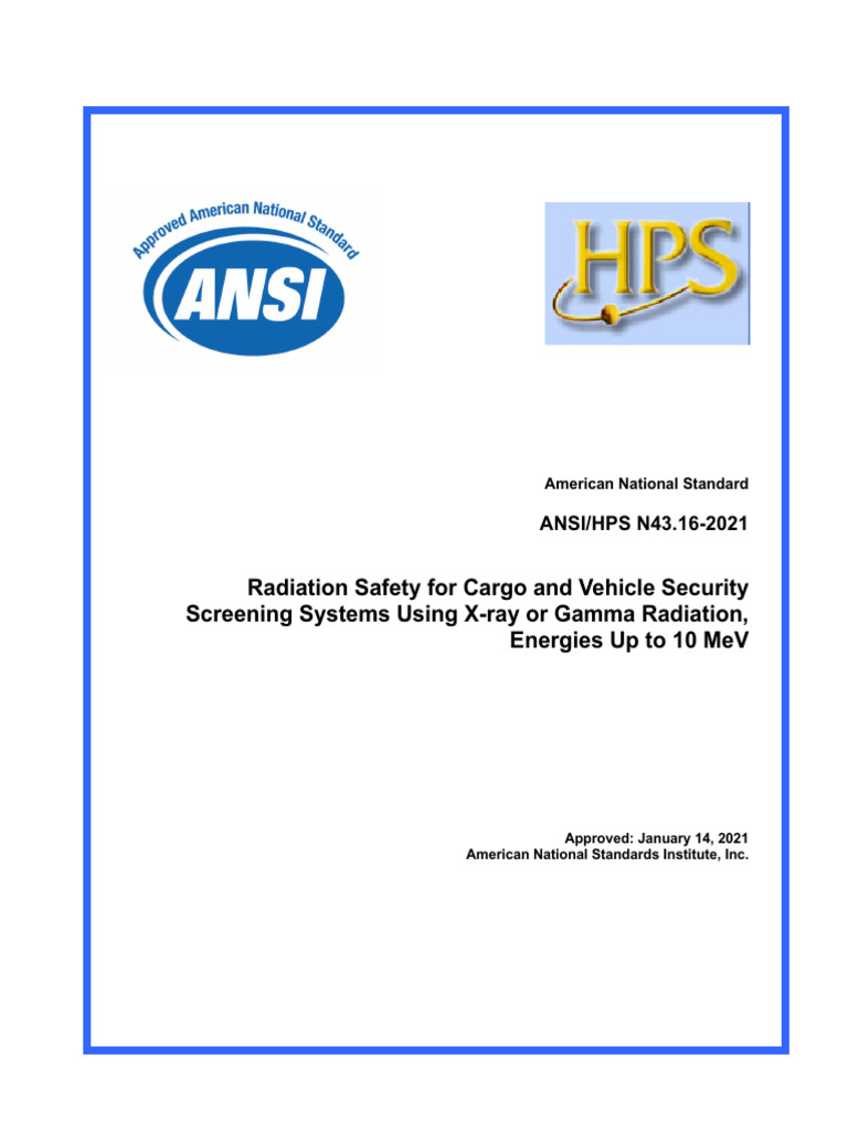 ANSllHPS N43.16-2021 | PDF | Ionizing Radiation | Radiation Protection