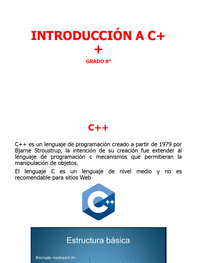 Introducción a c++ | PDF | C ++ | Lenguaje de programación