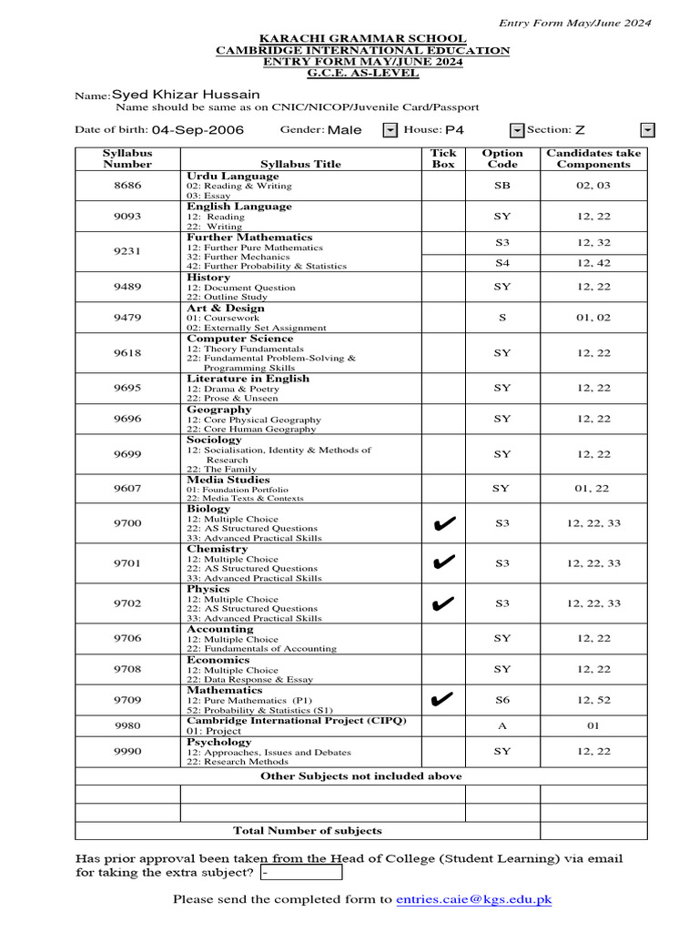 Year 12 - Entry Form 2024 | PDF | Mathematics | Multiple Choice