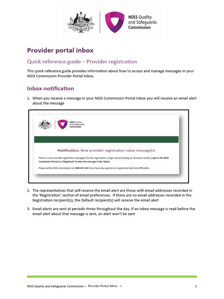 NDIS Provider Portal Inbox Guide | PDF | Computer Science | Information ...