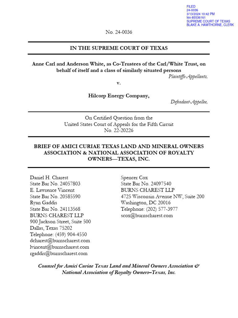 2024-03-13 Carl TXSCT - TLMA and NARO Amici Brief | PDF | Lease ...