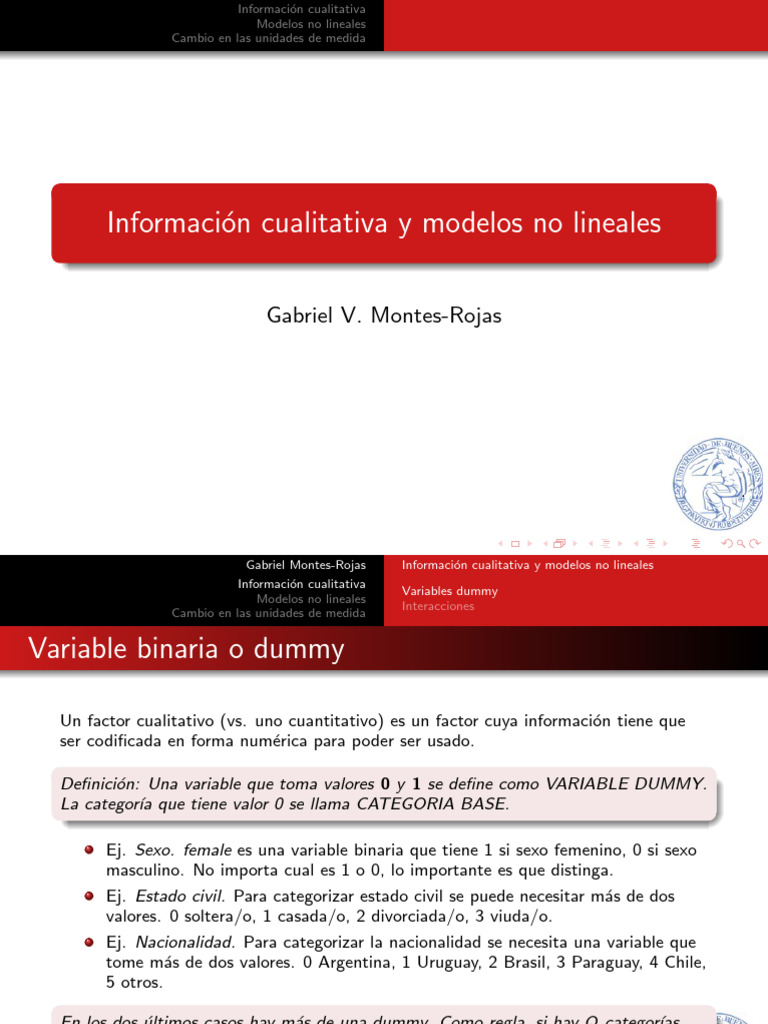 Información Cualitativa y Modelos No Lineales | PDF | Matemáticas ...