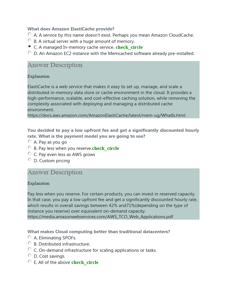 AWS Sample Paper 1 | PDF | Amazon Web Services | Cloud Computing