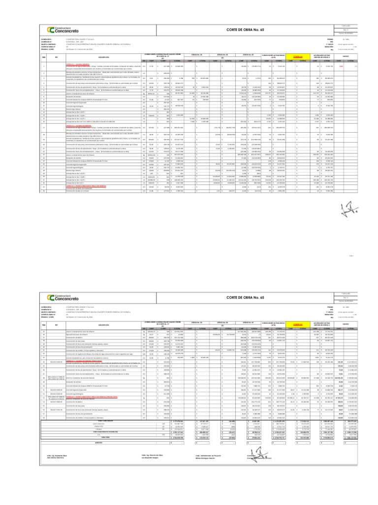 Corte De Obra Gomez MO 65 2 Signed PDF Ingenier a De