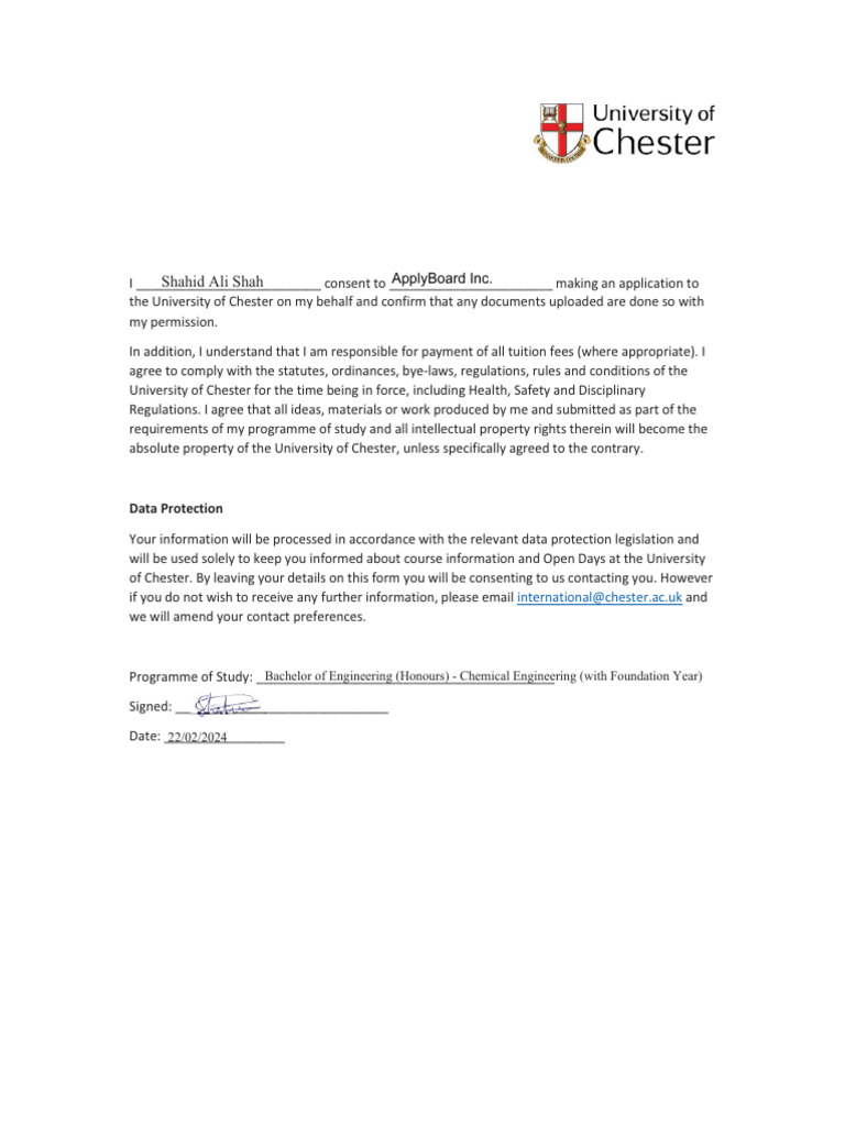 Chester New Consent Form 22 | PDF