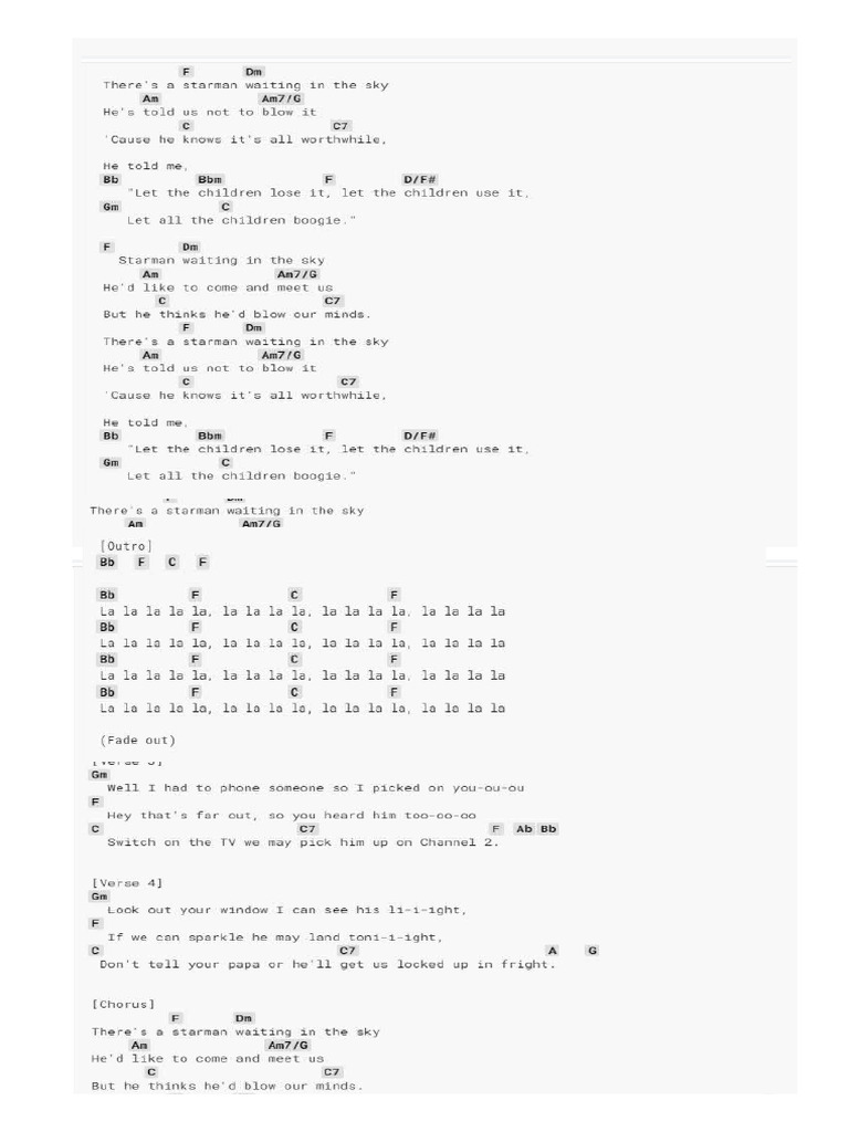 Starman Guitar Chords | PDF