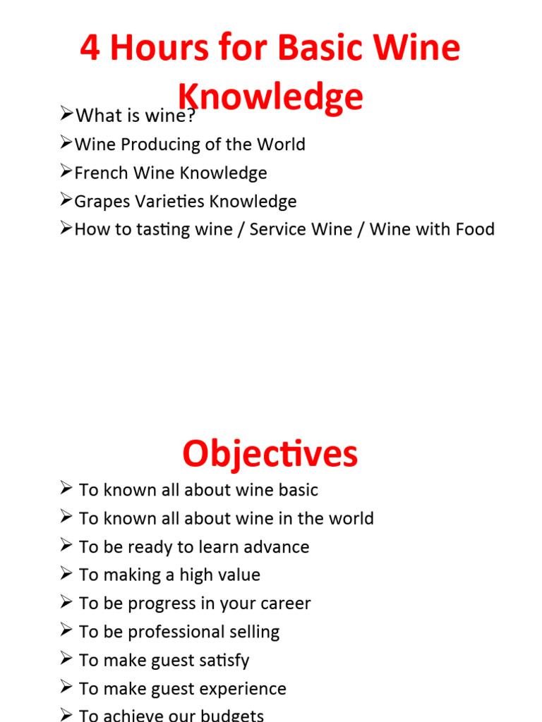 Basic Wine Training | PDF | Aroma Of Wine | Wine