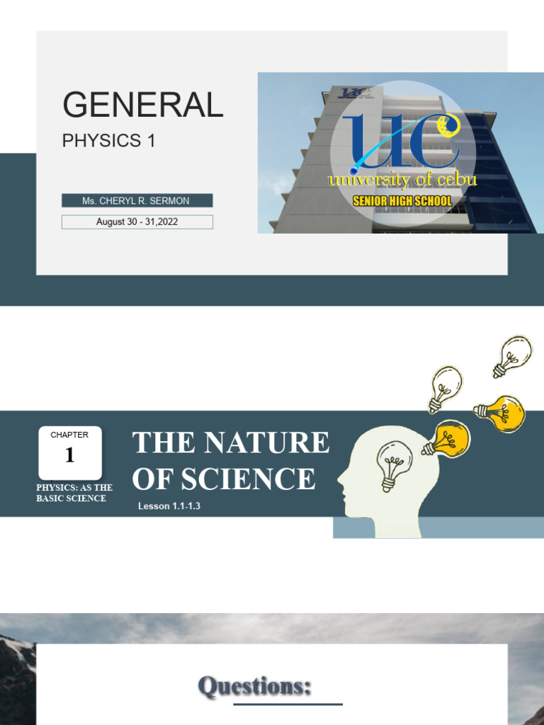 CHAPTER 1 Lesson 1.1 1.3 THE NATURE OF SCIENCE | PDF | Science | Physics