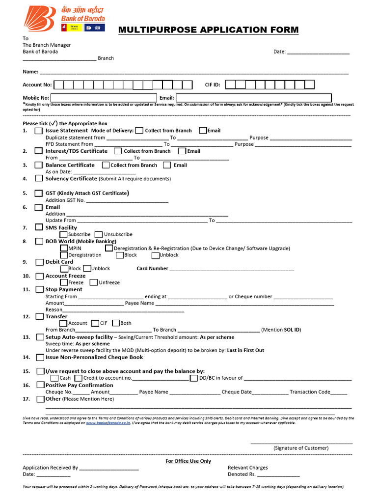 MULTIPURPOSE FORM | PDF | Cheque | Payments