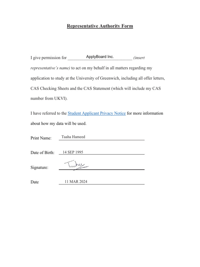 VAS Consent Form Greenwich | PDF