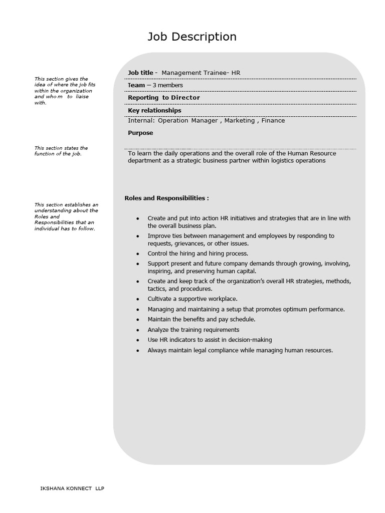 Job-Description-Management Trainee - HR | PDF | Human Resource ...