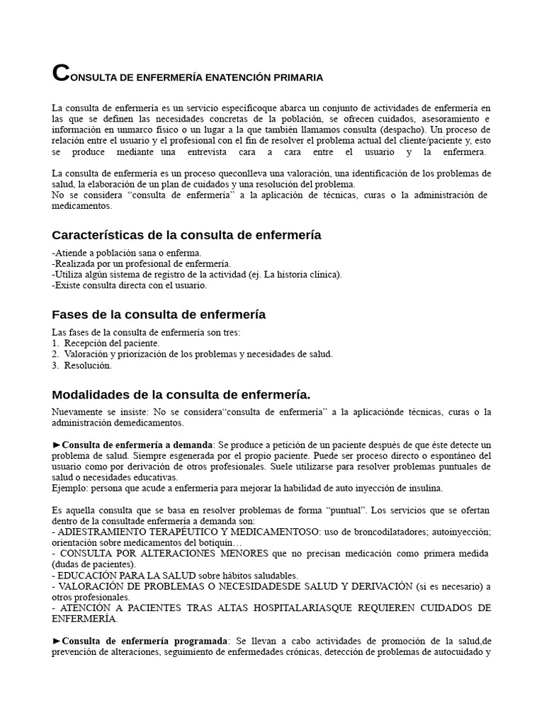 Consulta de Enferneria T | PDF | Enfermería | Medicamentos con receta