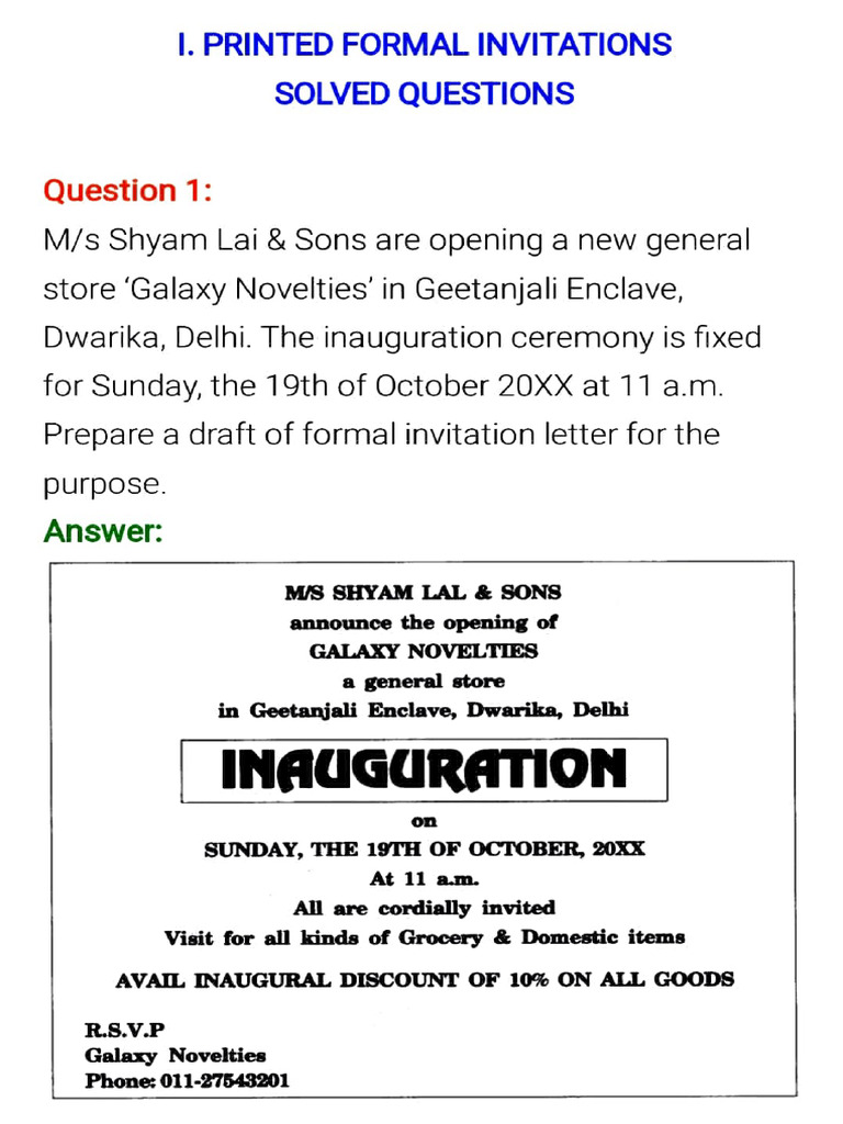 Formal and Informal Invitations | PDF