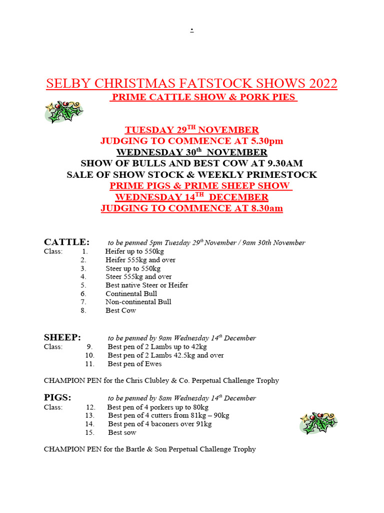 Selby Christmas Fatstock Shows | PDF | Cattle | Ethnobiology