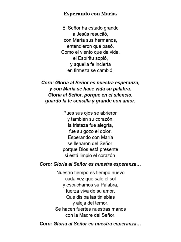 Esperando con María: Letra y Acordes | PDF