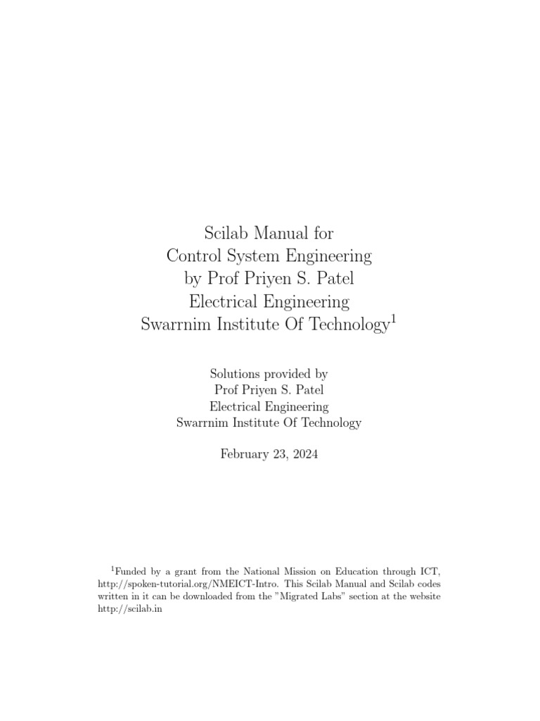 Control System Engineering - Prof - Priyen S. Patel | PDF | Signal ... Control System Engineering - Prof - Priyen S. Patel | PDF | Signal ...