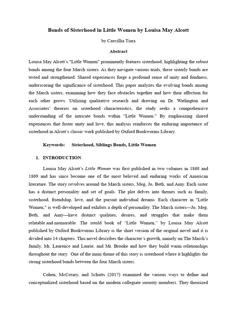 Sisterhood Bonds in Little Women | PDF | Little Women | Forgiveness