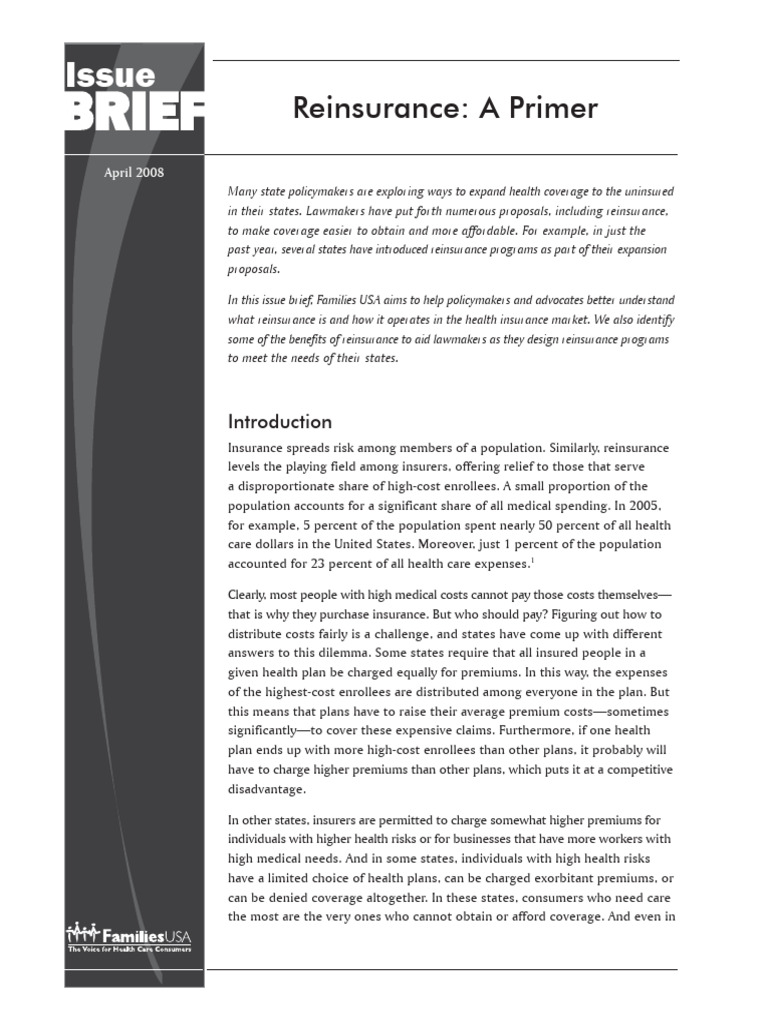Understanding Health Reinsurance Benefits | PDF | Insurance | Reinsurance