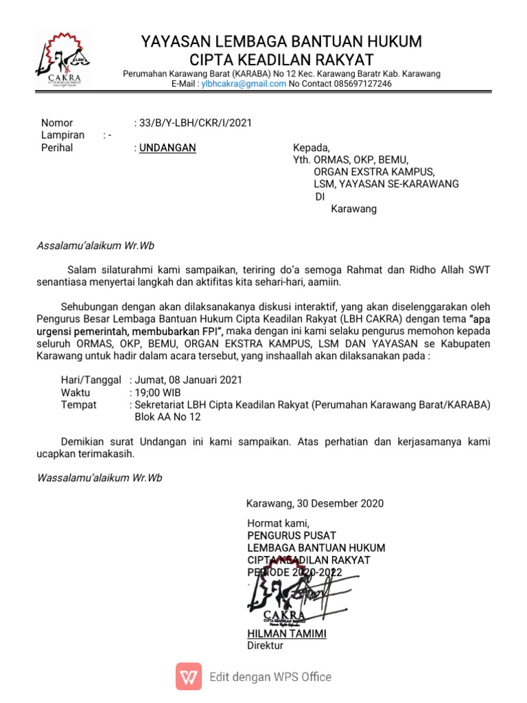 Undangan Acara Diskusi Publik | PDF