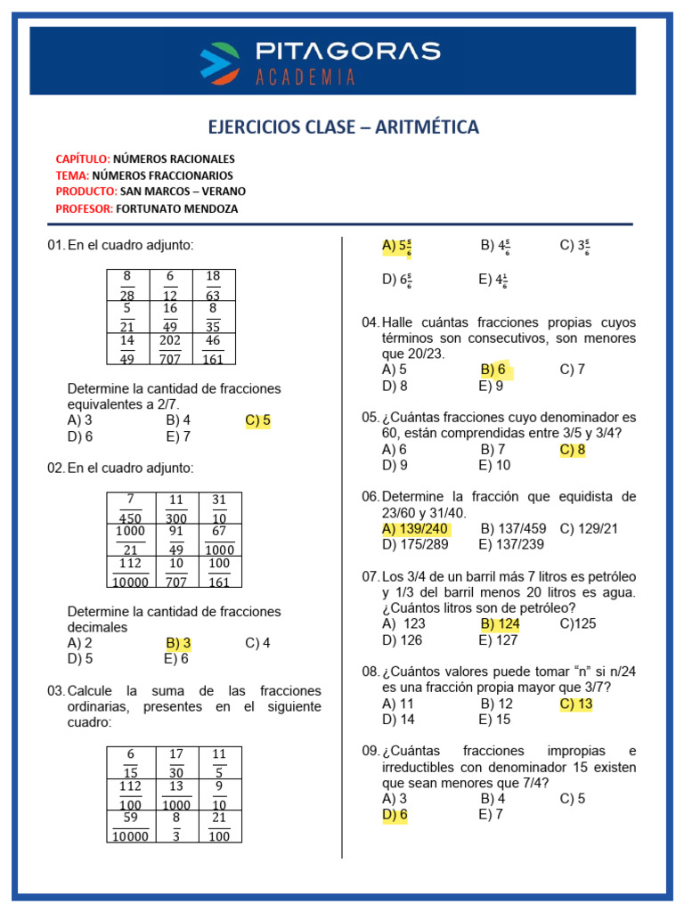 Aritmetica Ejer 1 | PDF | Aritmética | Objetos matemáticos