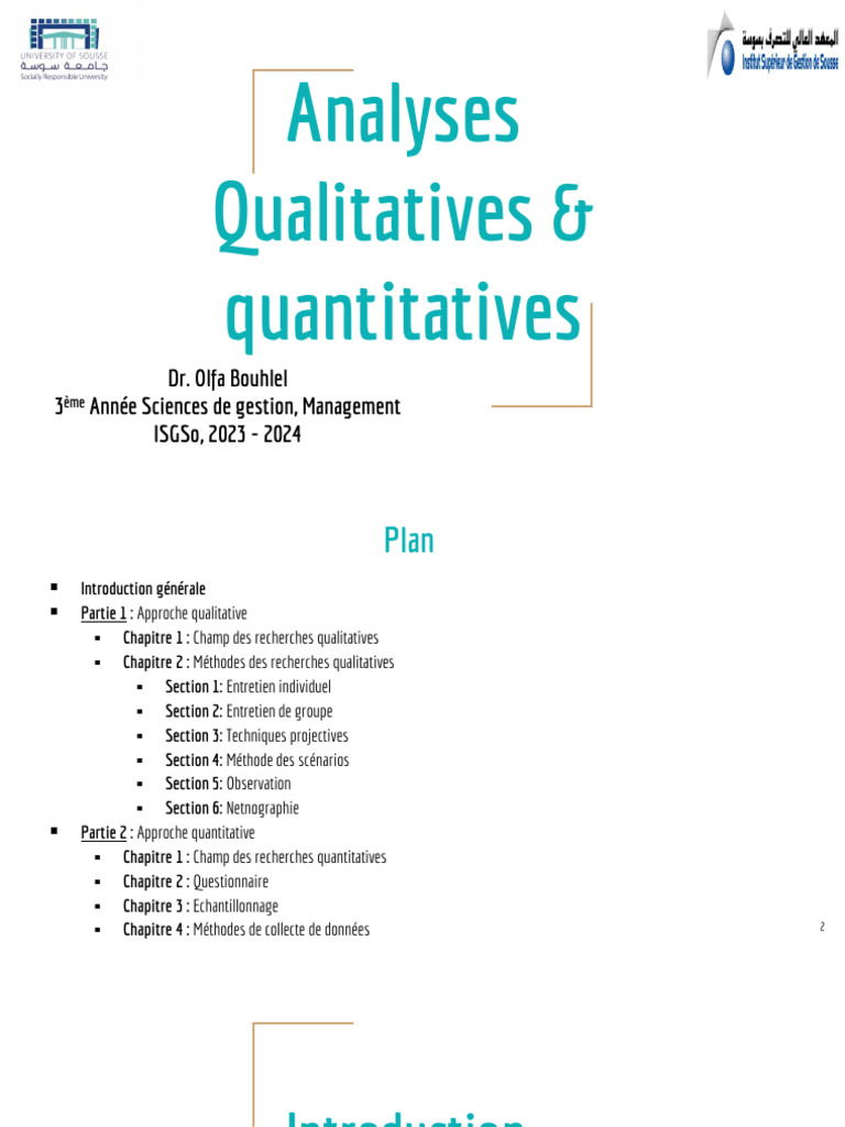 Analyses Qualitatives et Quantitatives | PDF | Échantillonnage ...