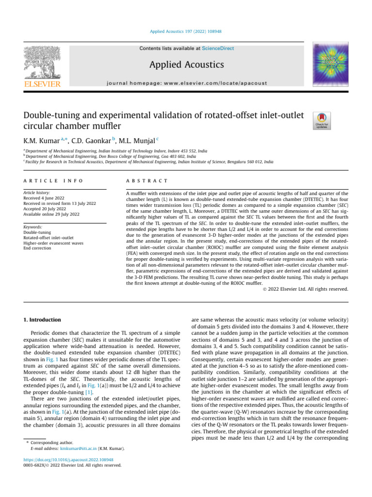 Double-Tuning and Experimental Validation of Rotated-Offset Inlet ... Double-Tuning and Experimental Validation of Rotated-Offset Inlet ...