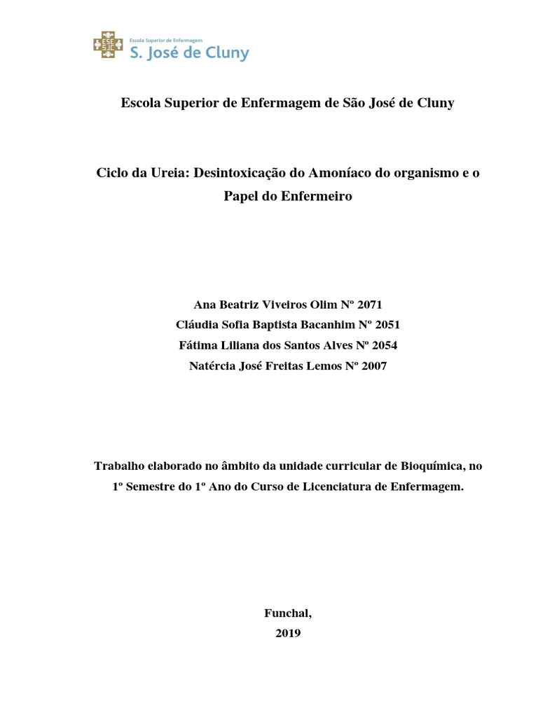 Trabalho Ciclo Da Ureia Final | PDF | Difosfato de adenosina | Aminoácido