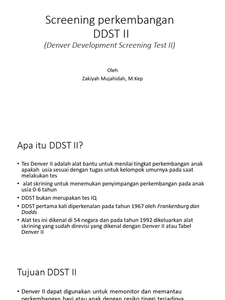 Alat Tes Denver II untuk Skrining Anak | PDF