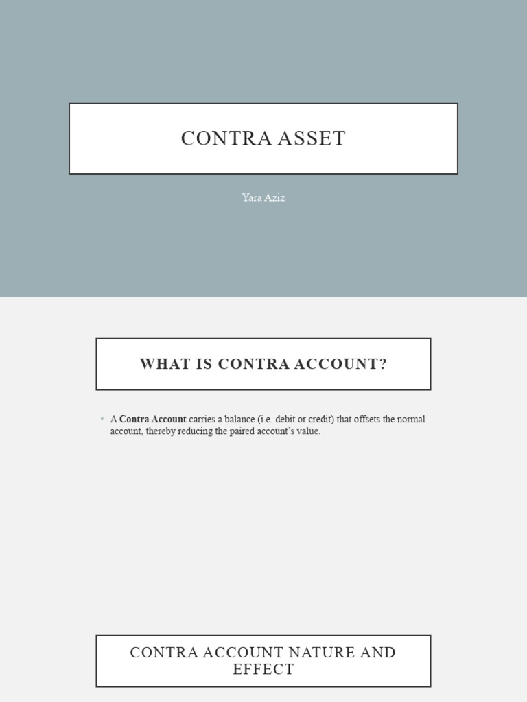 Contra Accounts | PDF | Debits And Credits | Book Value
