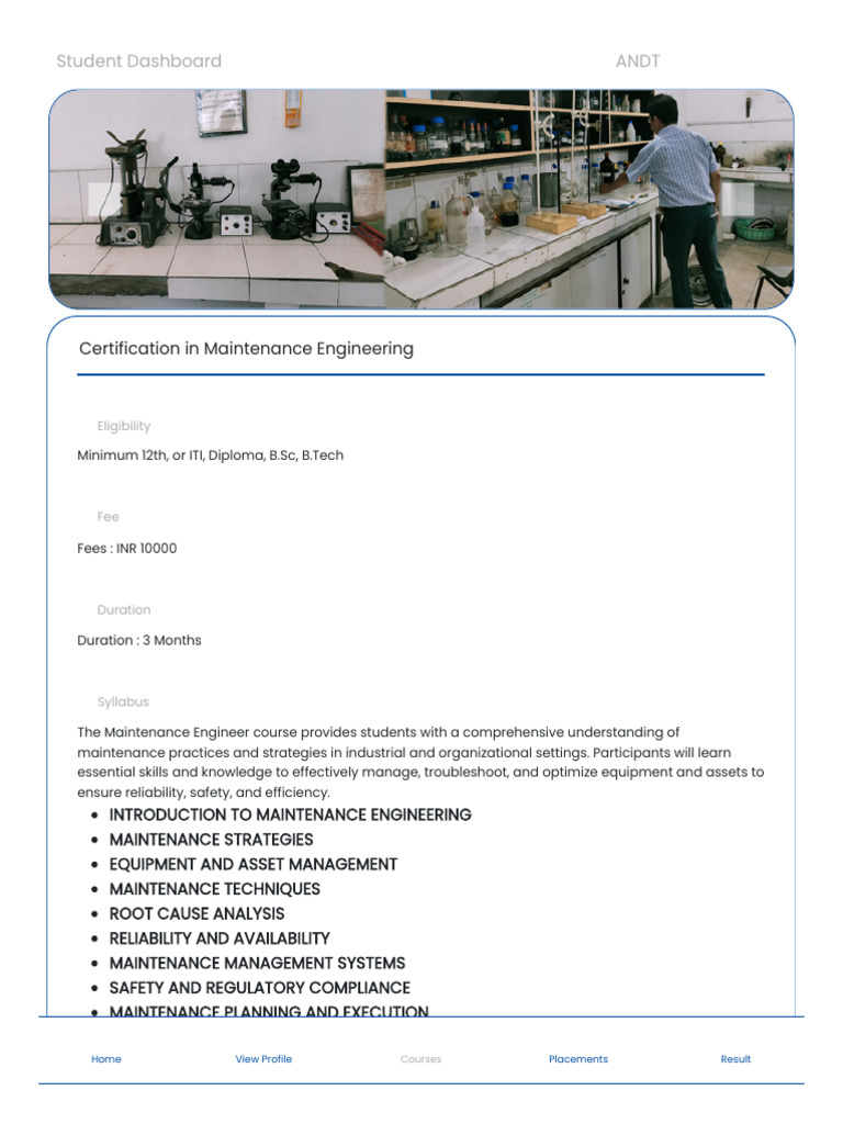 Maintenance Engineering Course Overview | PDF | Reliability Engineering | Systems Engineering