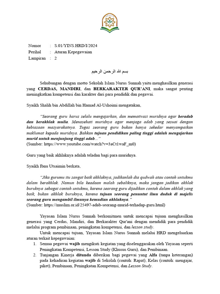 Surat Edaran - Aturan Kepegawaian | PDF Surat Edaran - Aturan Kepegawaian | PDF